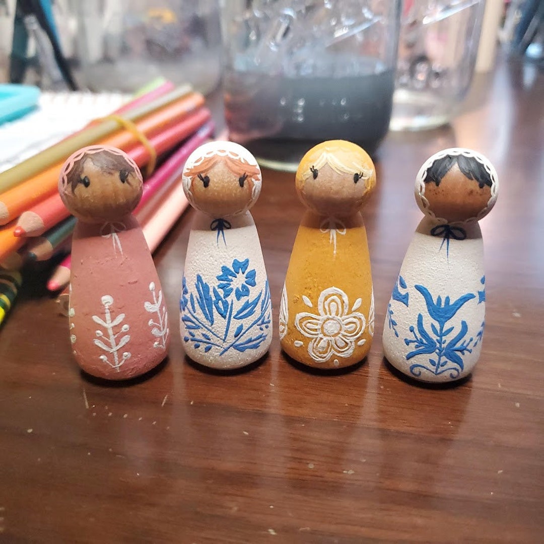 Pyrex Corningware Handpainted Wooden Dolls Collectors Vintage - Etsy