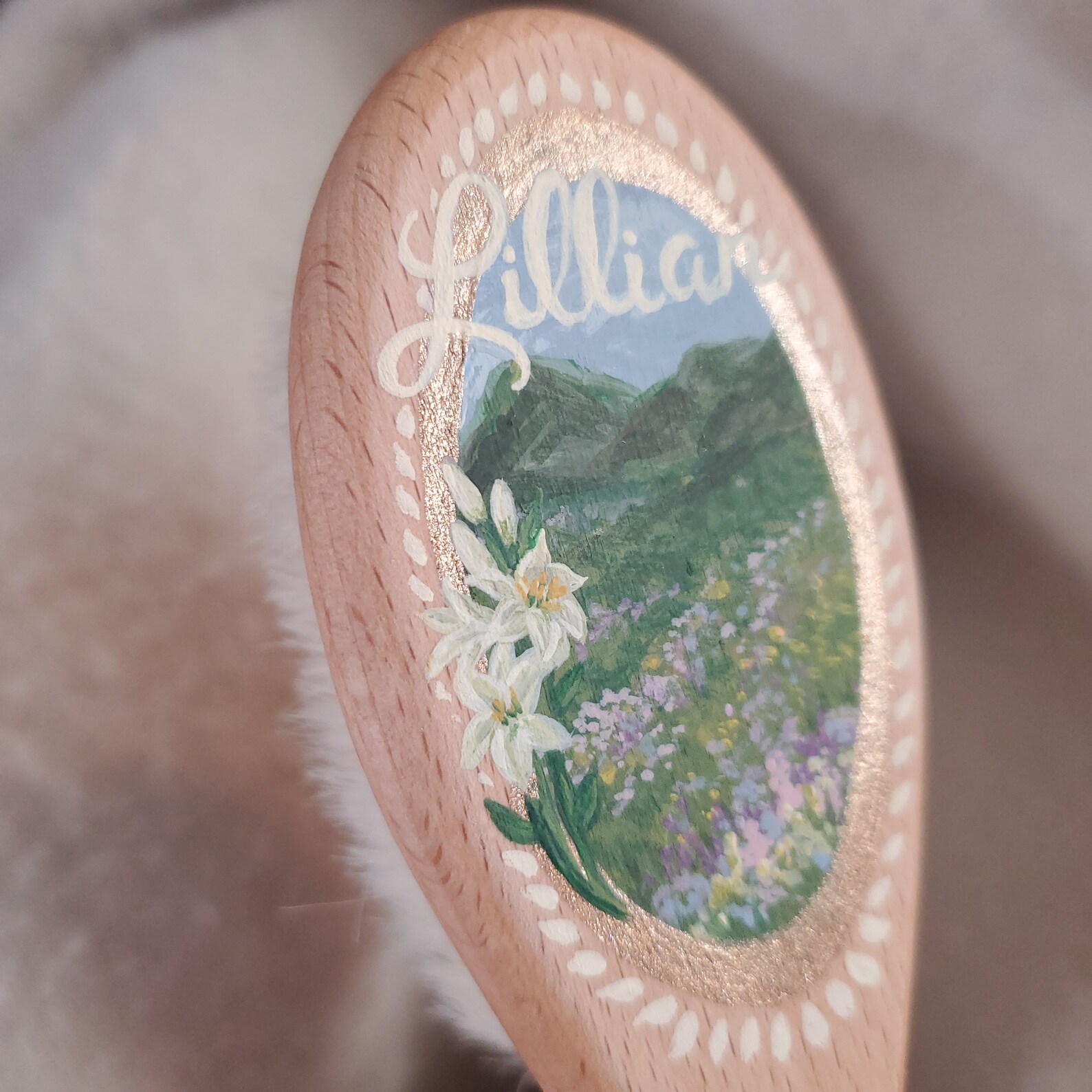 Handpainted Soft Baby Brush Keepsake Gift Custom Hairbrush Folk Art ...