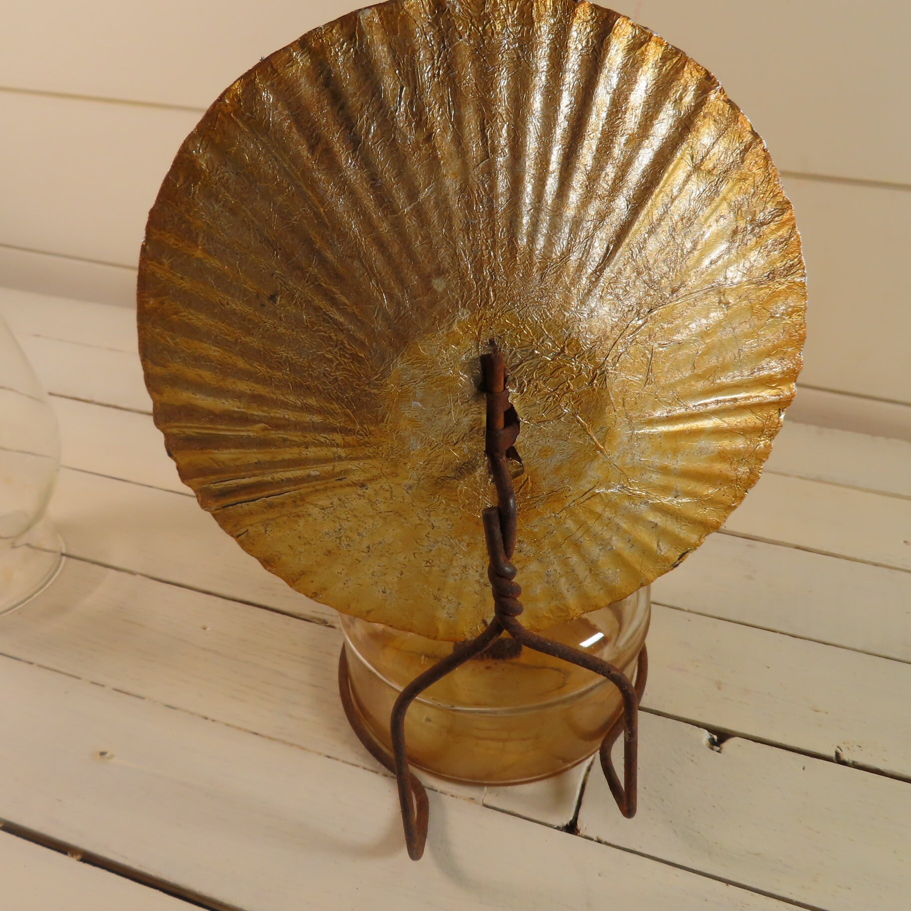 Vintage Oil Lamp With Gold Reflector Plate Glass Kerosene Lamp - Etsy