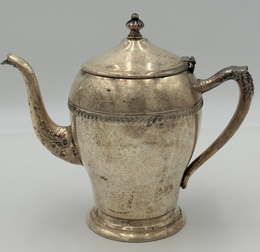 Vintage Teapot Silver on Copper With Lid Ornate - Etsy