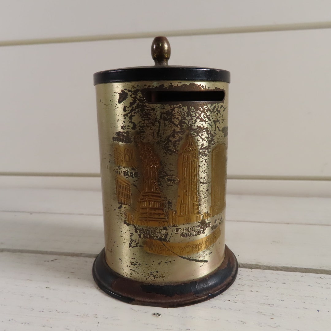 Vintage Postage Stamp Dispenser Tin New York City - Etsy