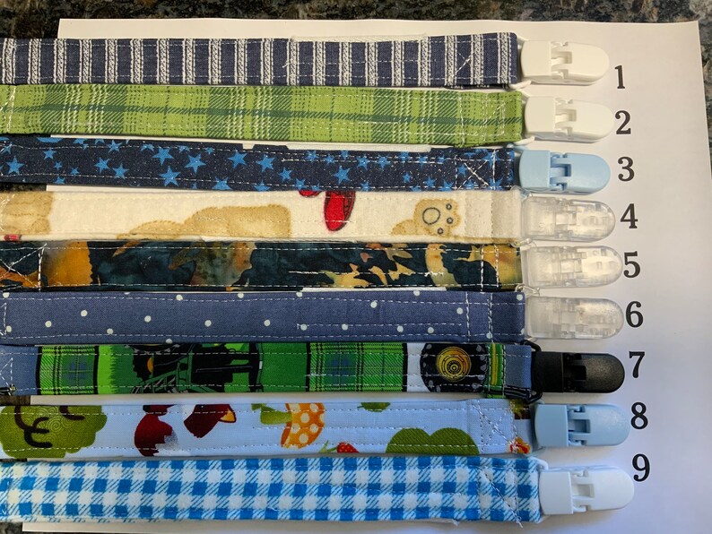 Pacifier Clip Multiple Fabric Options Offered. - Etsy
