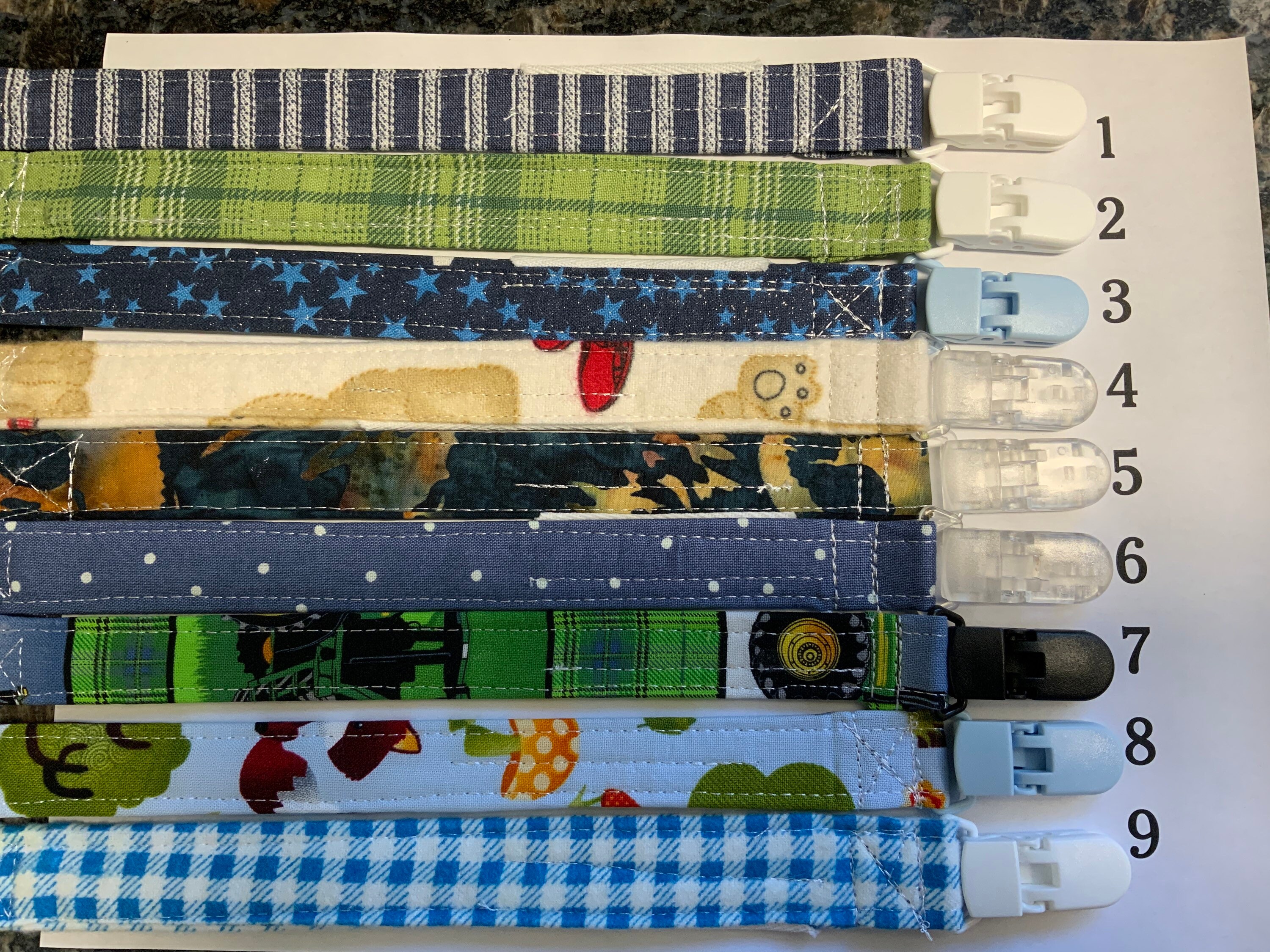Pacifier Clip Multiple Fabric Options Offered. - Etsy