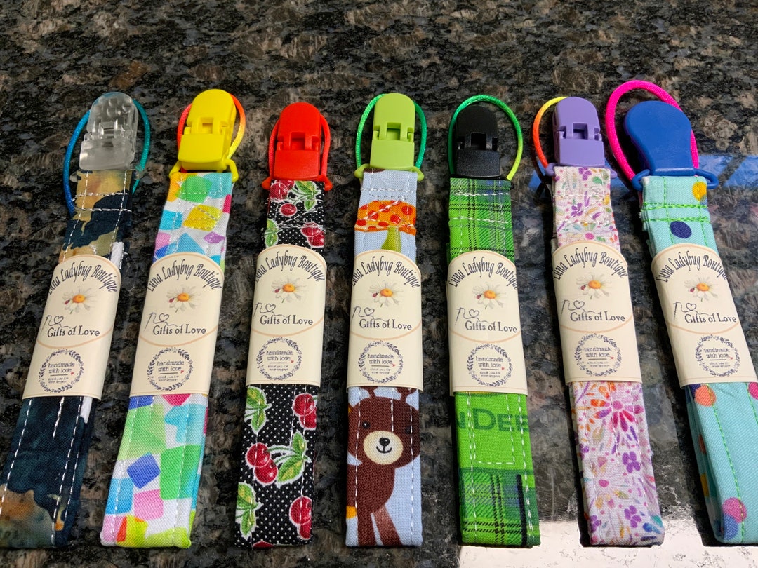 Pacifier Clip Multiple Fabric Options Offered. - Etsy