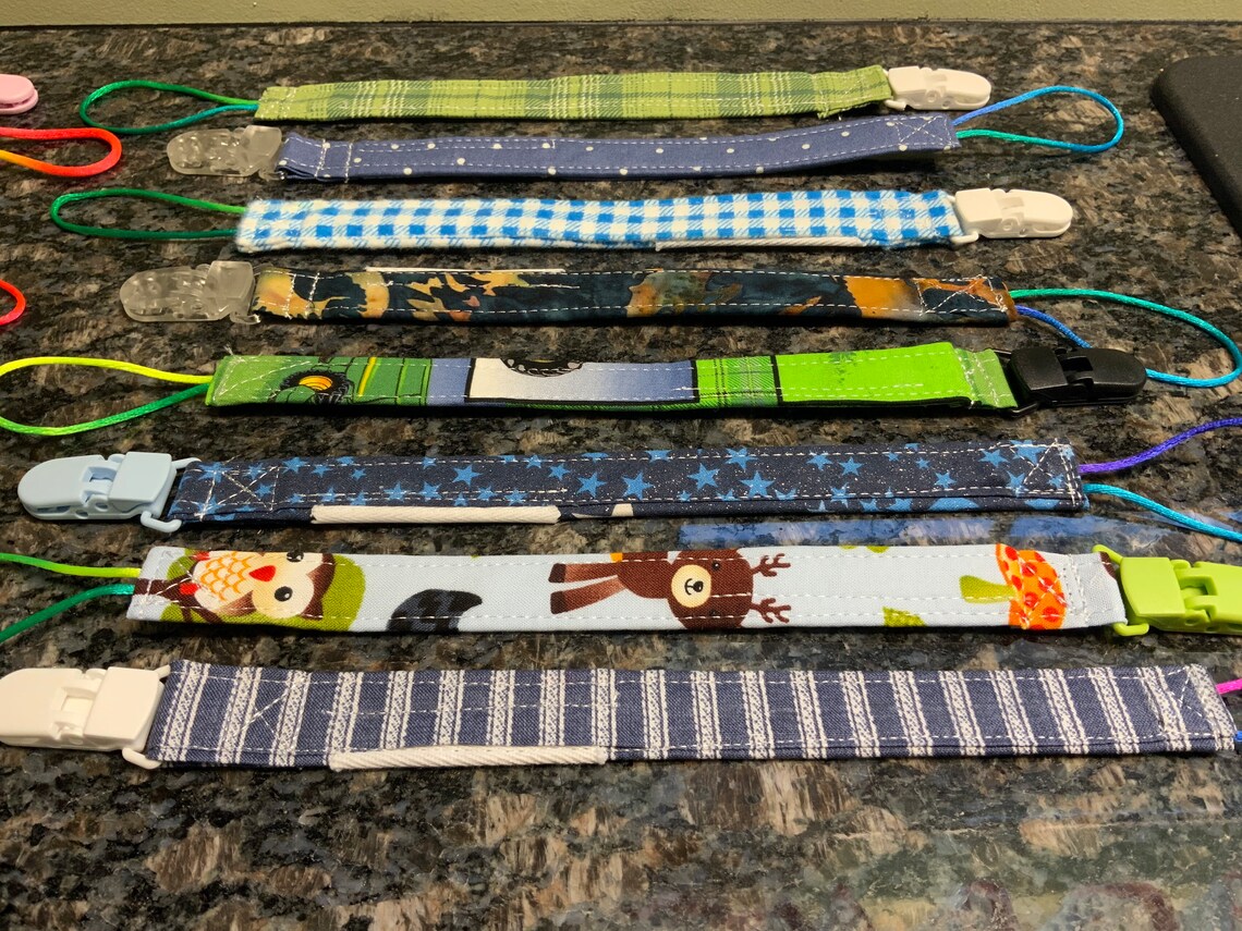 Pacifier Clip Multiple Fabric Options Offered. - Etsy