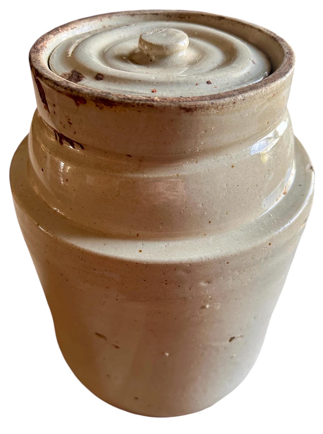 Late 19th Century Salt Glaze Stoneware, Salt Glazed Crock, Primitive ...