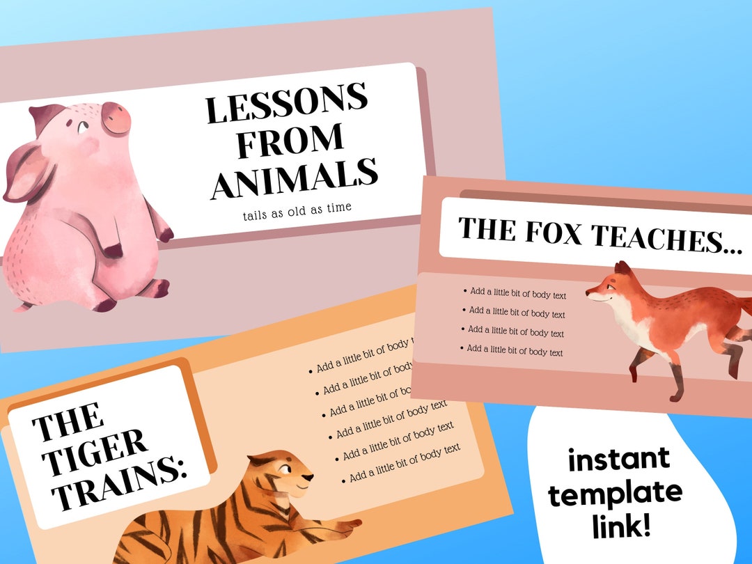 Animal Themed Presentation Slide Deck Canva Template - Etsy