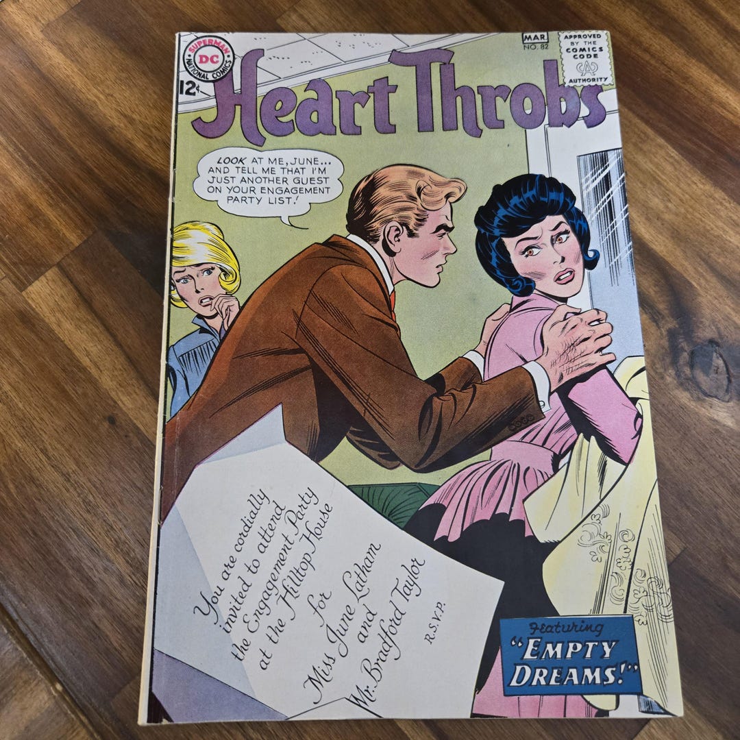 Heart Throbs Comic Book - Vintage Romance Graphic Novel Classic Love ...