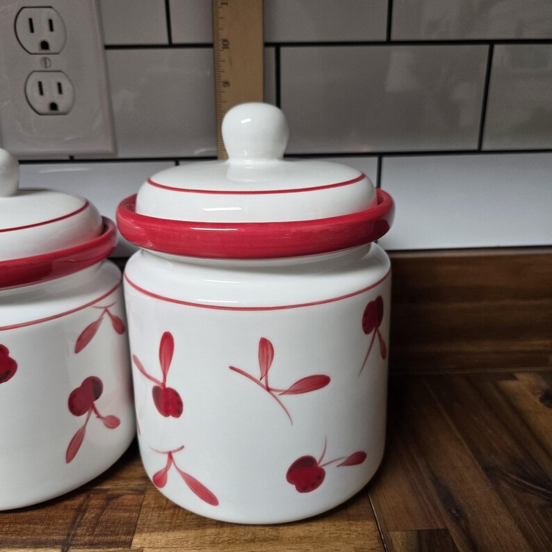 Dansk Bing Cherry Ceramic Canisters With Lids. - Etsy