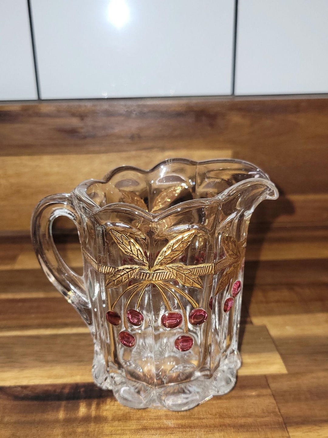 Mosser Child's Miniature Pitcher Red Cherry & Gold - Etsy