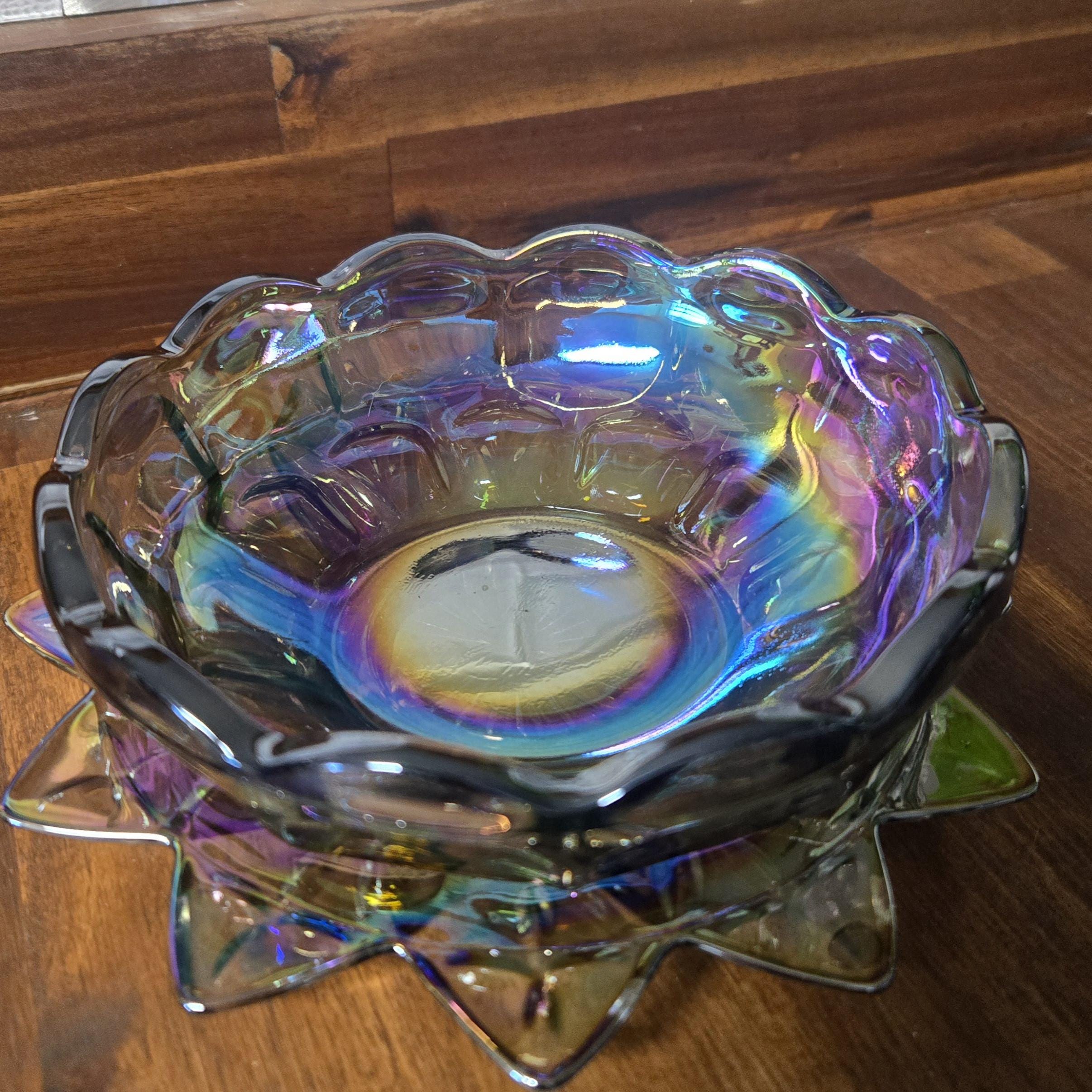 Carnival Glass - Bowl and Plate - Etsy