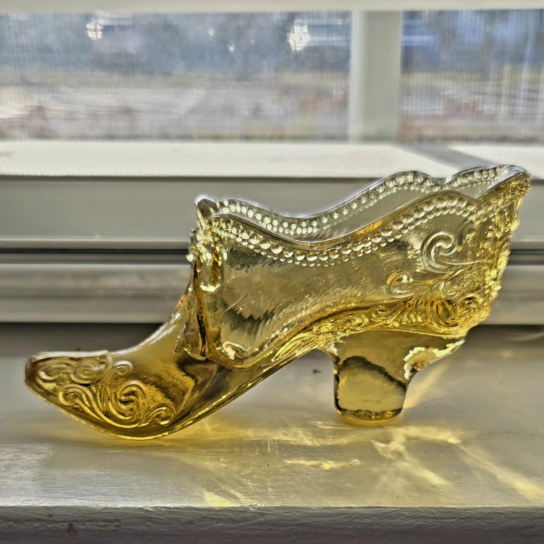 Amber Glass Slipper - Etsy