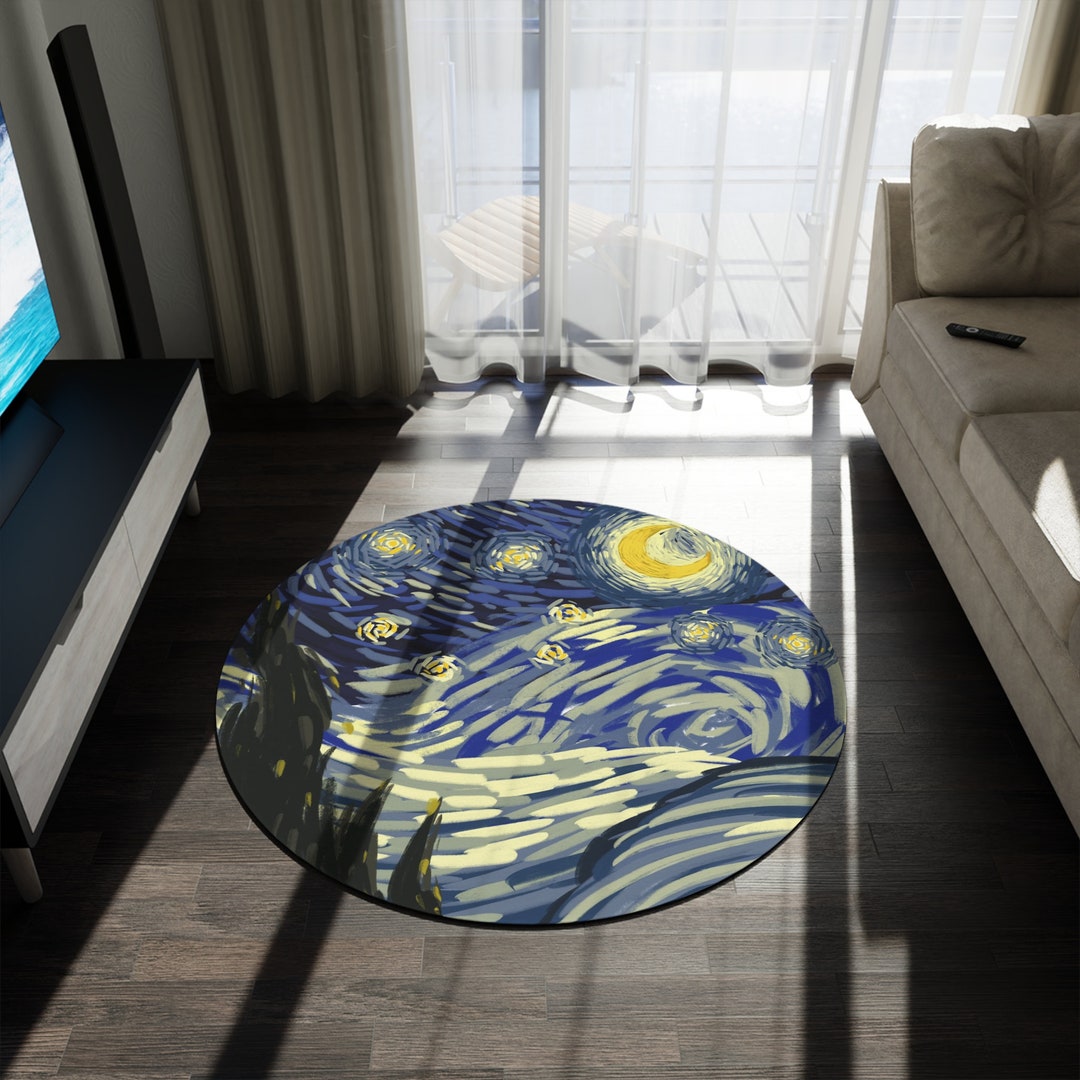 Van Gogh Starry Night Round Rug, Van Gogh, Starry Night, Round Rug ...