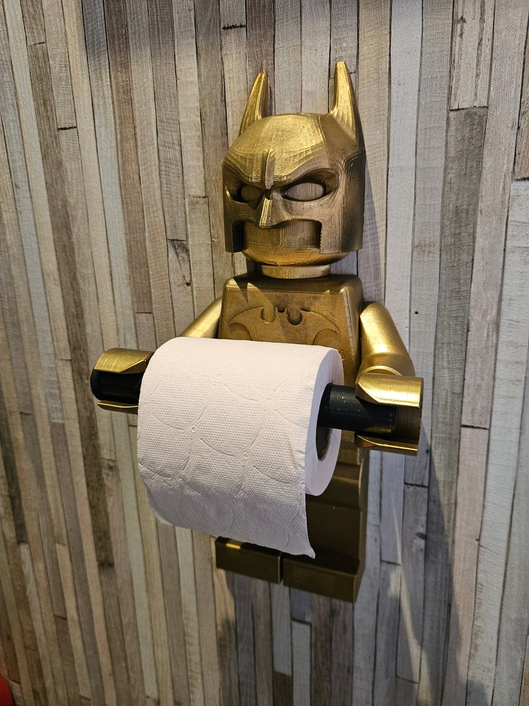 Character lego Style Giant Toilet Paper Batman Gold Gift Idea - Etsy