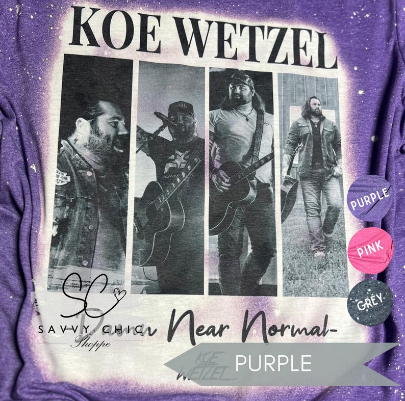 Koe Wetzel Damn Near Normal Bleached Tee - Etsy