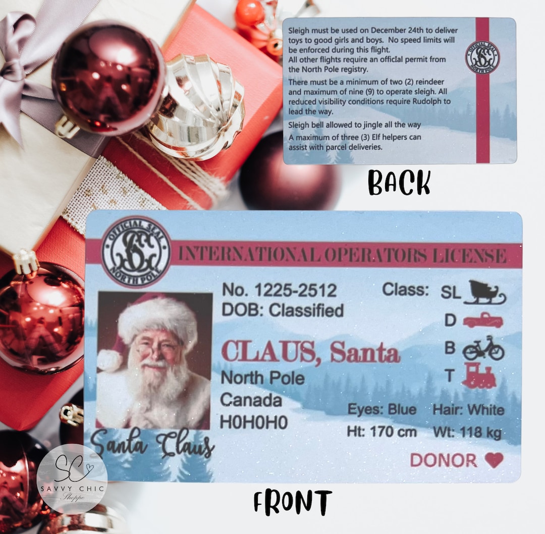 Santa Clause Drivers License - Etsy