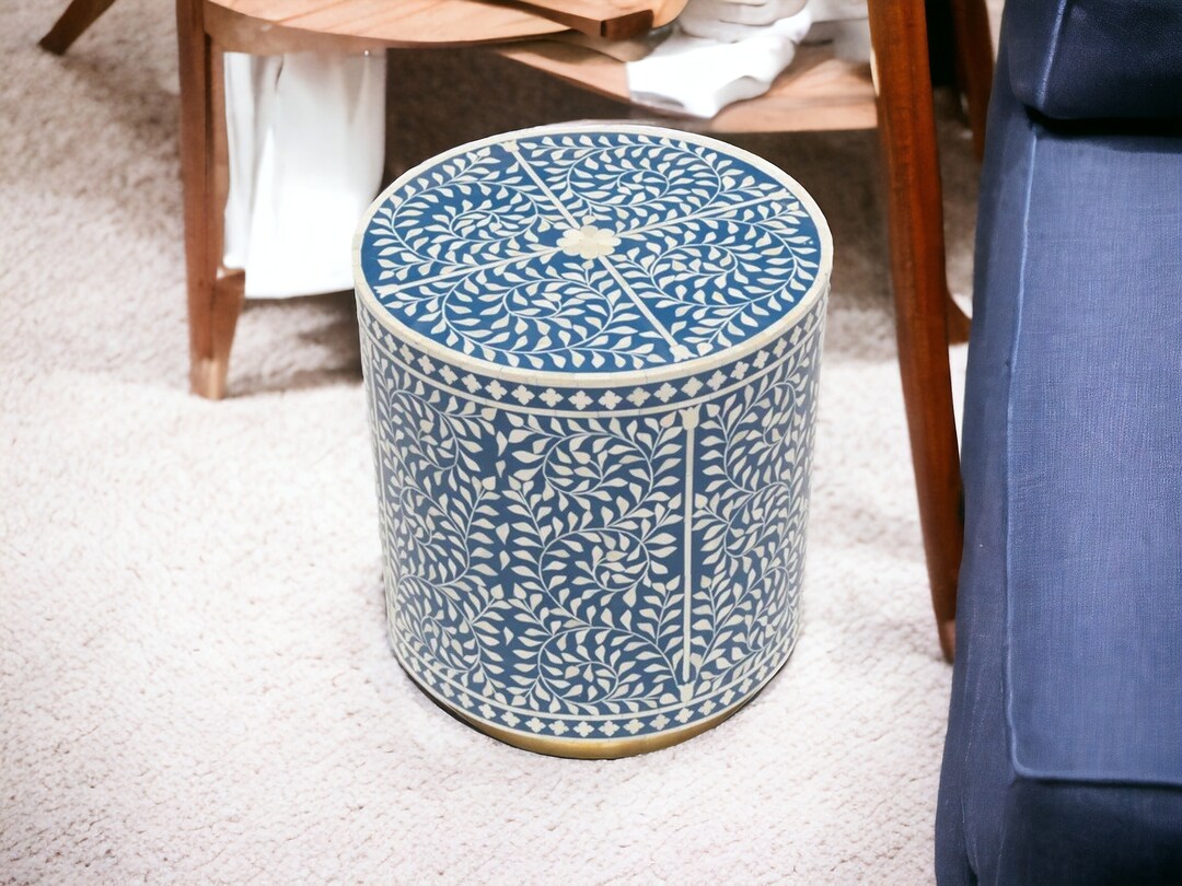 Bone Inlay Side Table, Bone Inlay End Table - Etsy