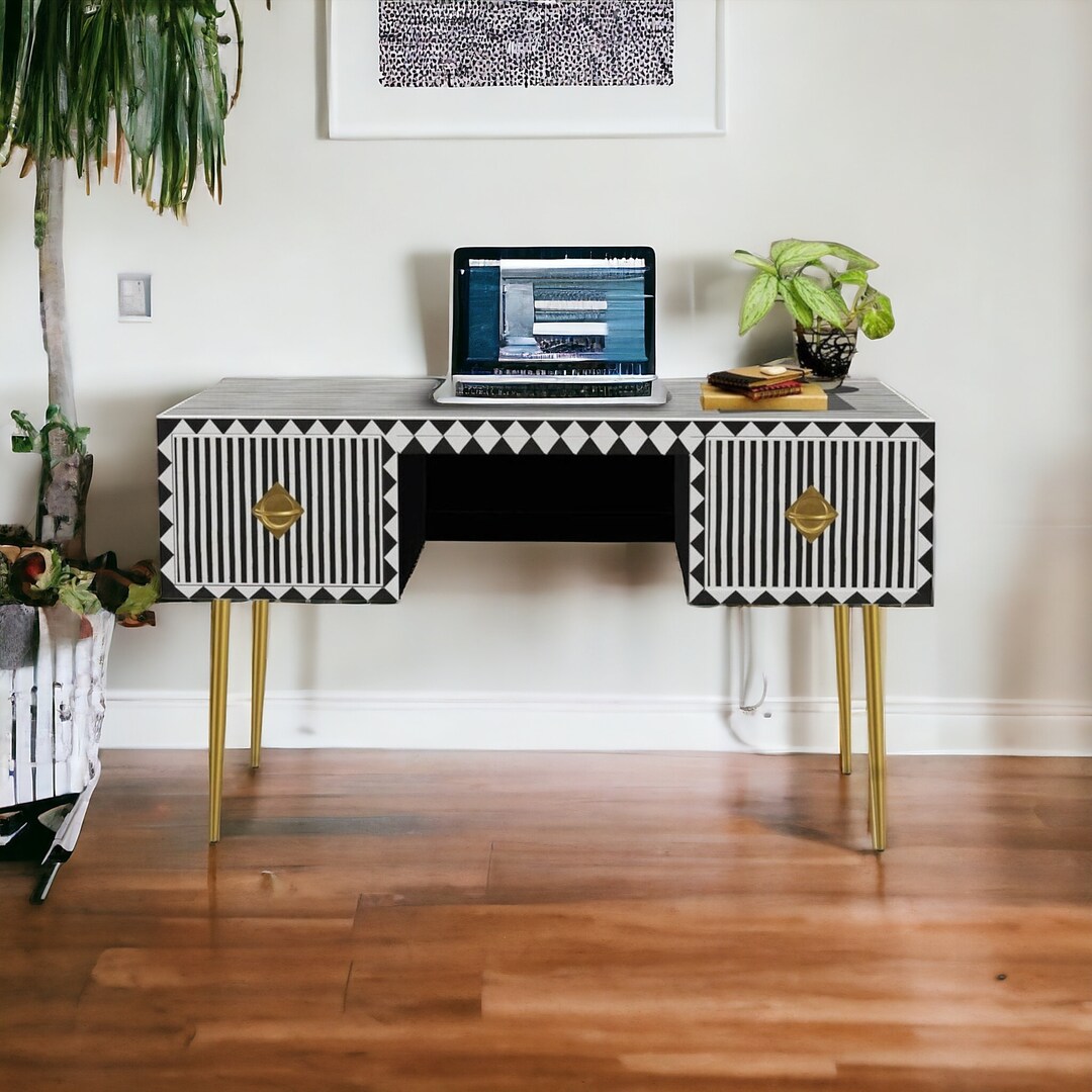 Bone Inlay Optical Desk | Optical Design 2 Drawers Desk, Optical Design ...