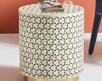 Bone Inlay End Table - Etsy