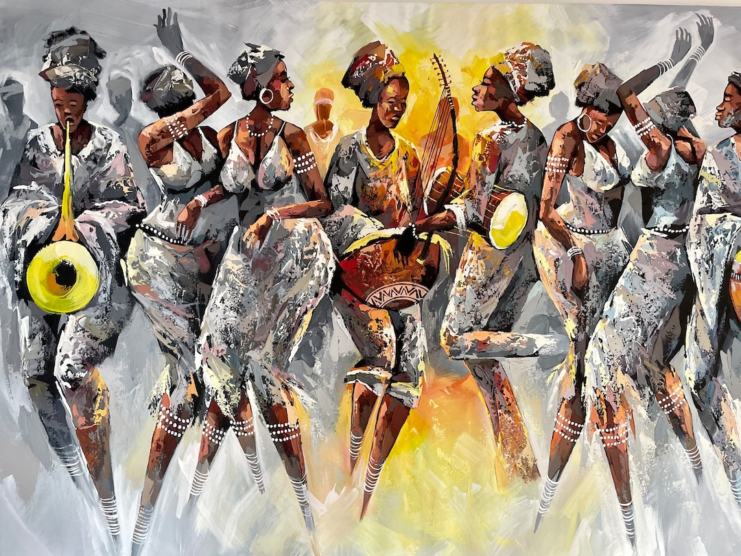 Celebration acrylic Painting, Canvas, African Art, African Painting ...