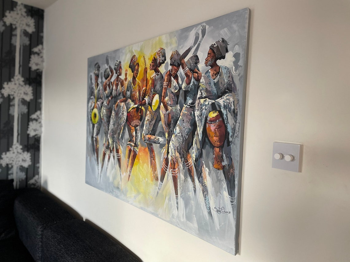Celebration acrylic Painting, Canvas, African Art, African Painting ...