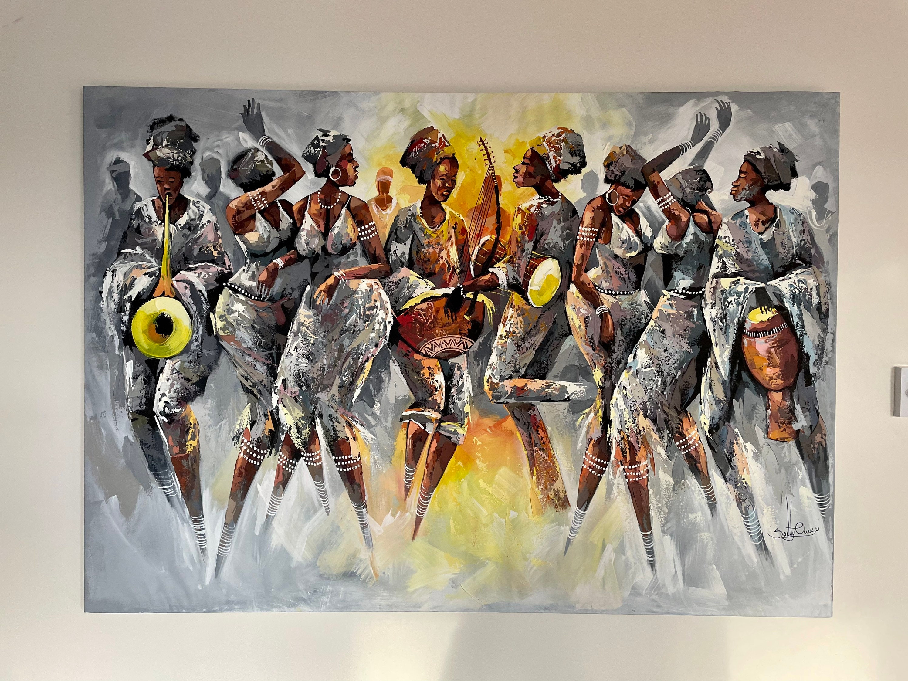 Celebration acrylic Painting, Canvas, African Art, African Painting ...