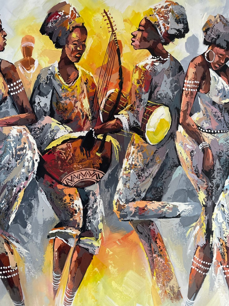 Celebration acrylic Painting, Canvas, African Art, African Painting ...
