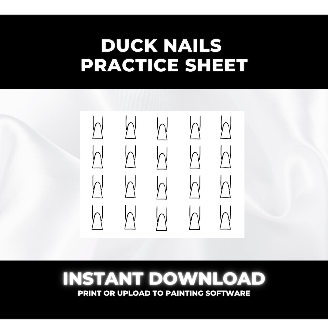 Duck Nail Shape Practice Sheet: Nail Tech Template (instant Download ...
