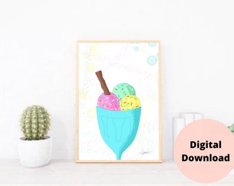 Retro Sundae Print, Hot Fudge Sundae, Vintage Decor, Malt Shop Photo ...