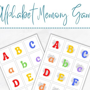 Alphabet Matching Game, Memory Game, Matching Game, Kids Activity ...