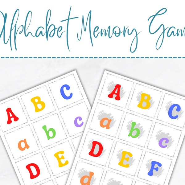 Alphabet Matching Game, Memory Game, Matching Game, Kids Activity ...