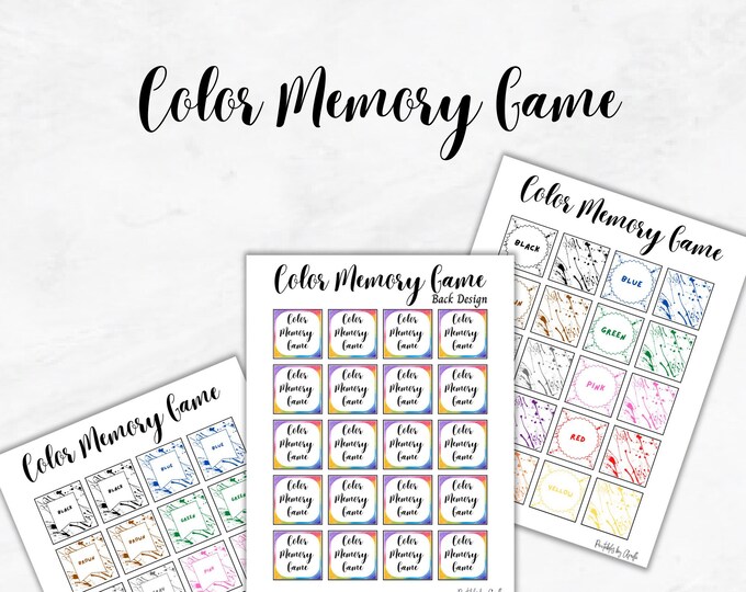 Color Matching Game Memory Game Matching Game Kids - Etsy