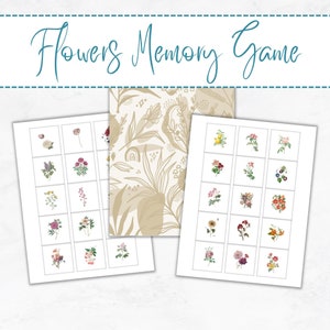 Flowers Animals Matching Game, Memory Game, Matching Game, Kids ...