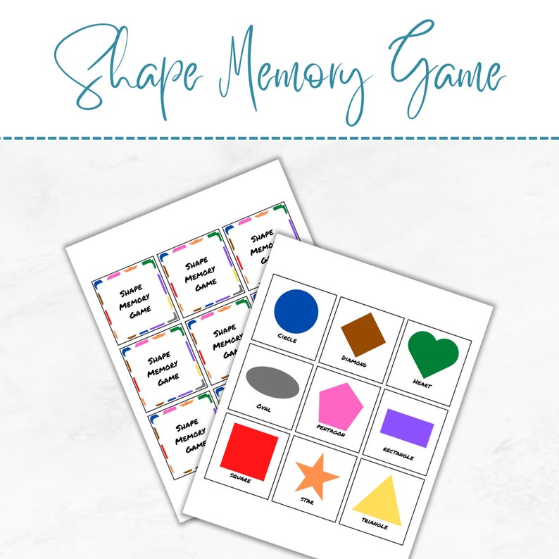 Shapes Matching Game, Memory Game, Matching Game, Kids Activity ...