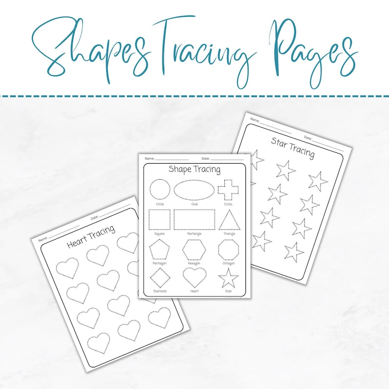 Shape Tracing Pages, Tracing Pages, Kids Activity, Homeschool ...
