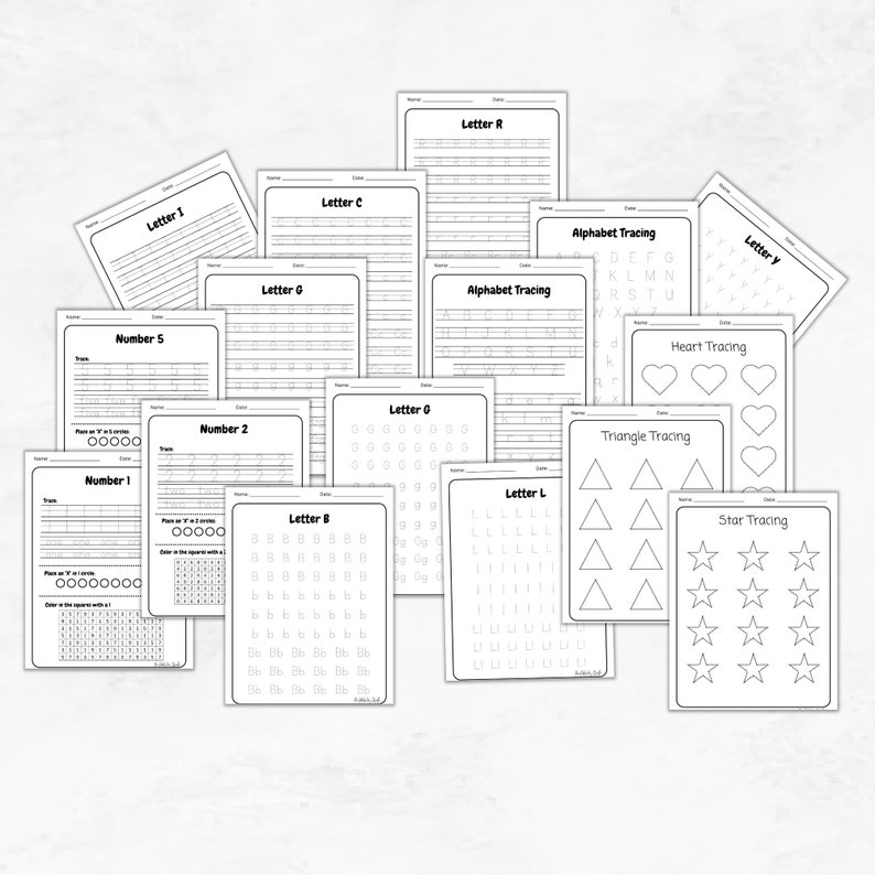 Tracing Pages (bundle), Kids Activity, Homeschool Printables, Preschool ...