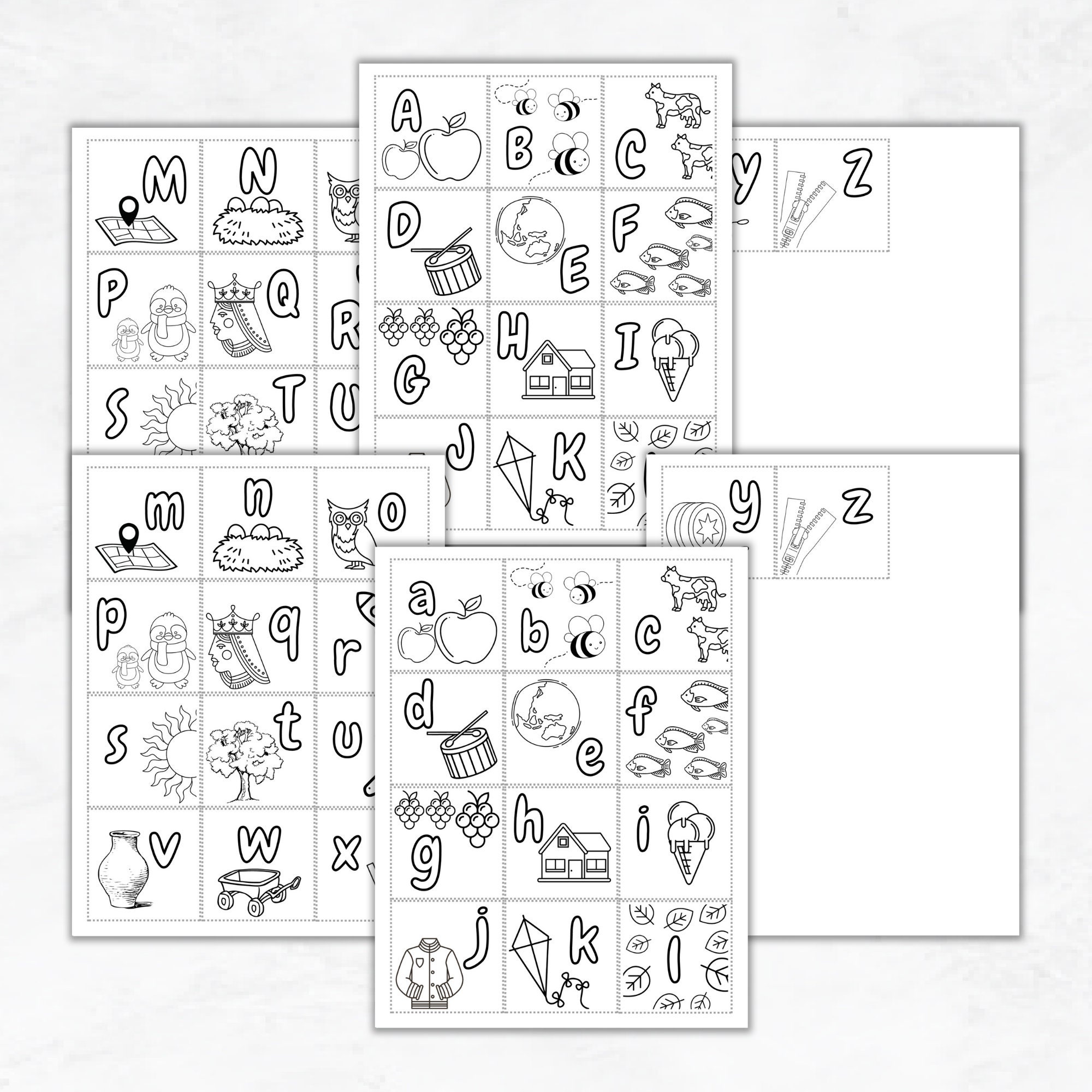 Alphabet Matching Game, Memory Game, Matching Game, Kids Activity ...