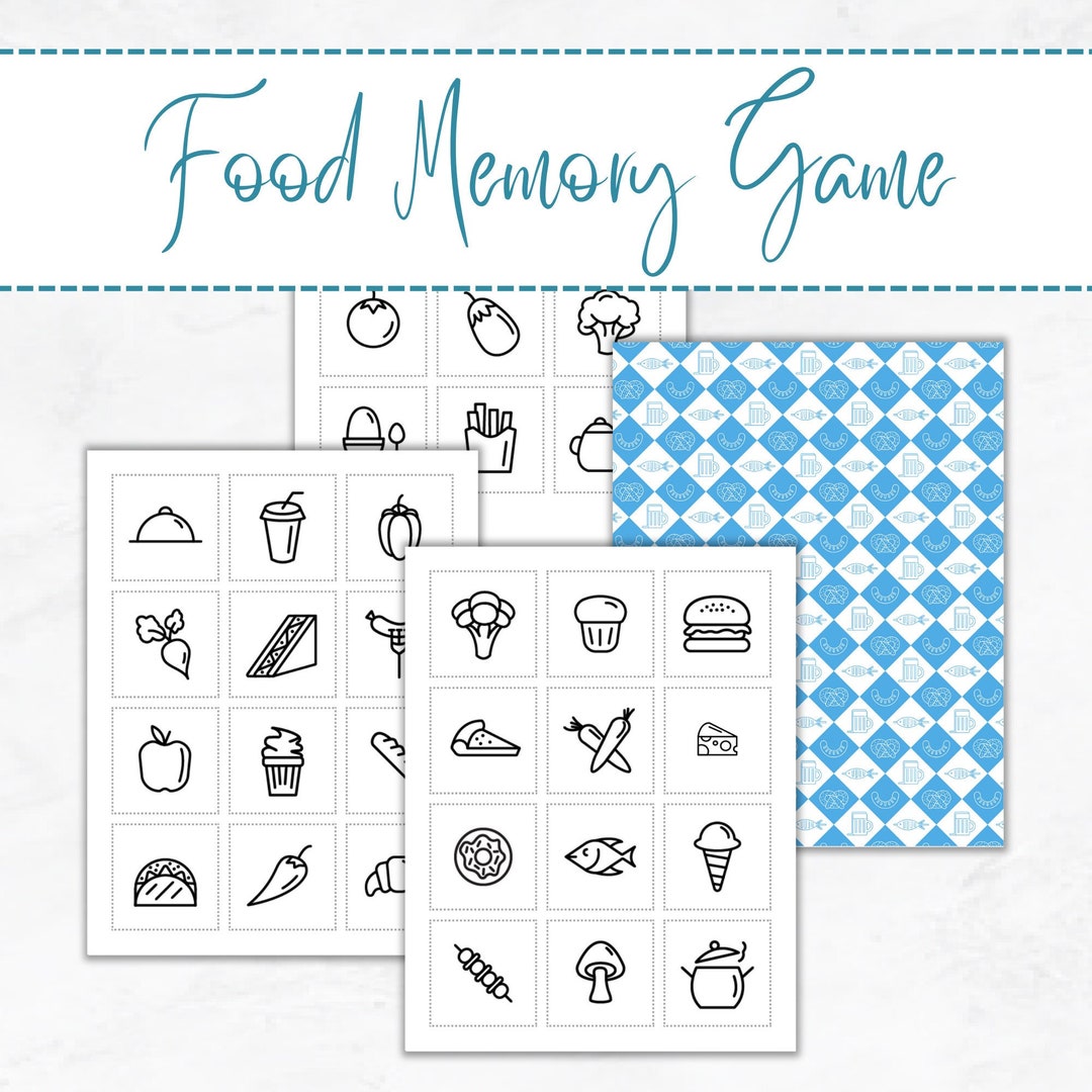 Food Matching Game, Memory Game, Matching Game, Kids Activity ...