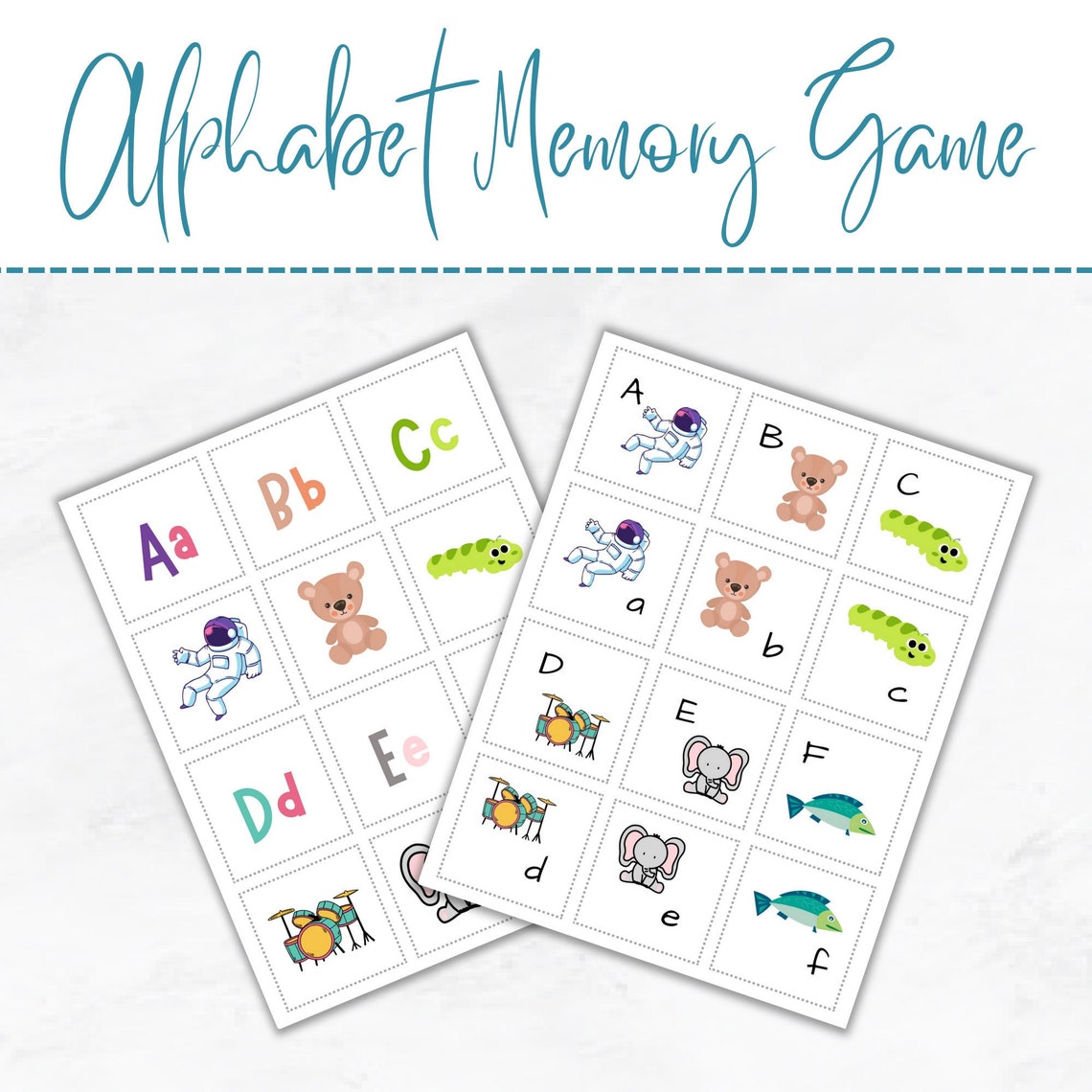 Alphabet Matching Game, Memory Game, Matching Game, Kids Activity ...