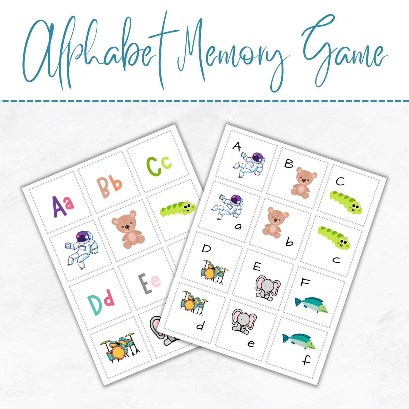 Alphabet Matching Game, Memory Game, Matching Game, Kids Activity ...