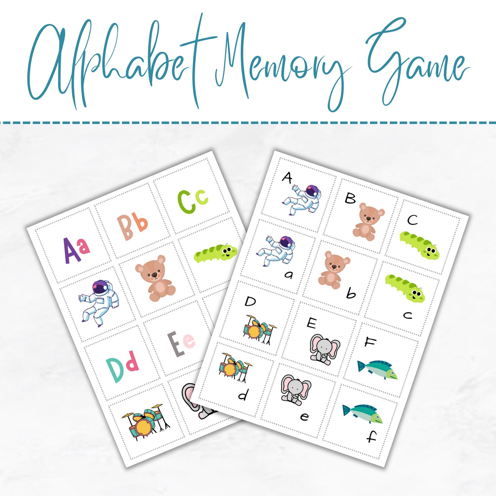 Alphabet Matching Game, Memory Game, Matching Game, Kids Activity ...