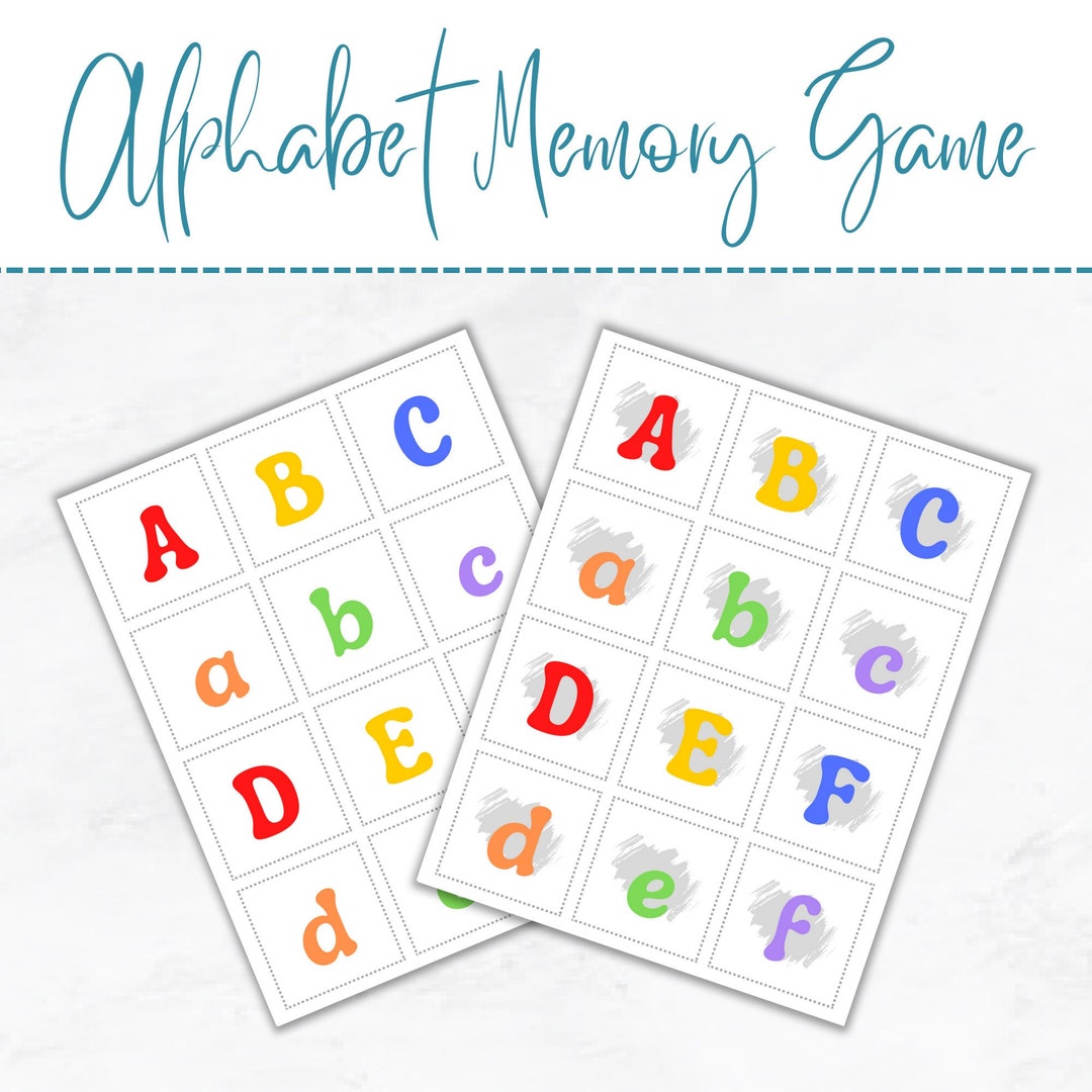 Alphabet Matching Game, Memory Game, Matching Game, Kids Activity, Homeschool Printables ...