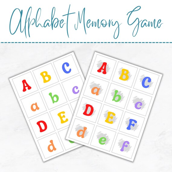 Alphabet Matching Game Memory Game Matching Game Kids - Etsy