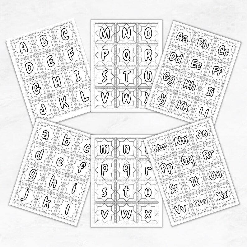 Coloring Alphabet Matching Game, Memory Game, Matching Game, Kids ...