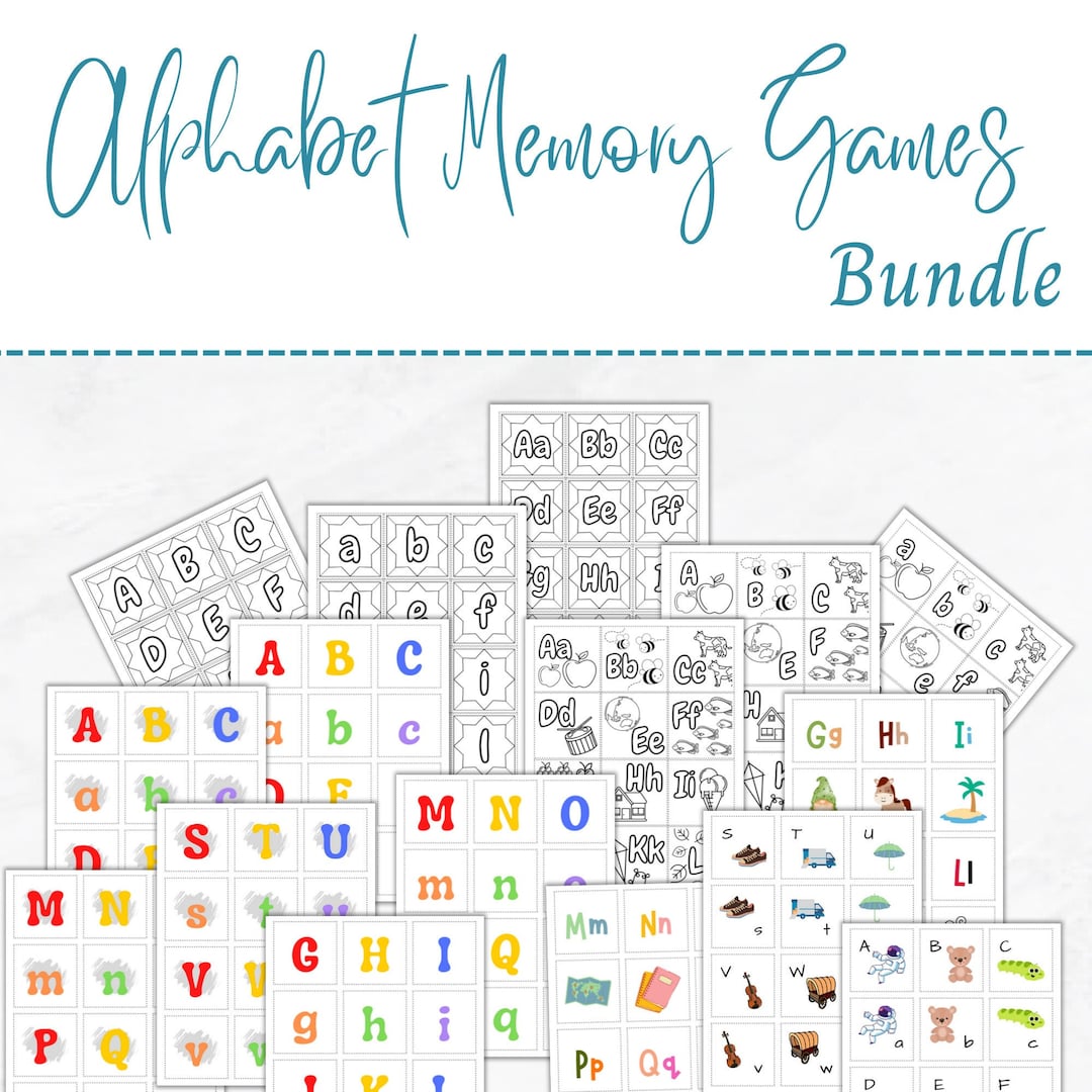 Alphabet Matching Game, Memory Game, Matching Game, Kids Activity ...