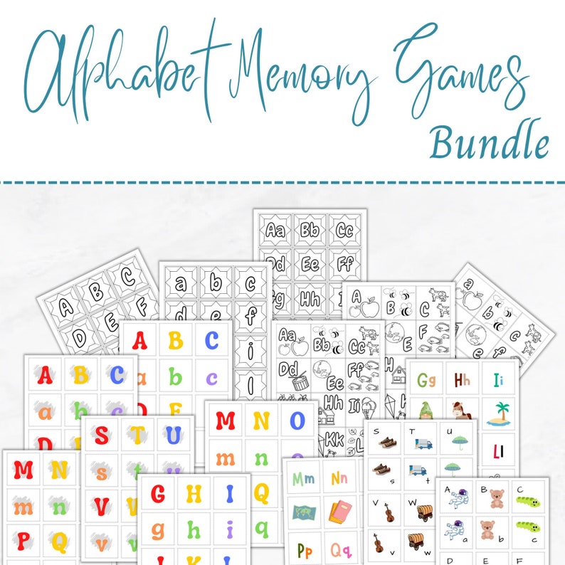 Alphabet Matching Game, Memory Game, Matching Game, Kids Activity ...