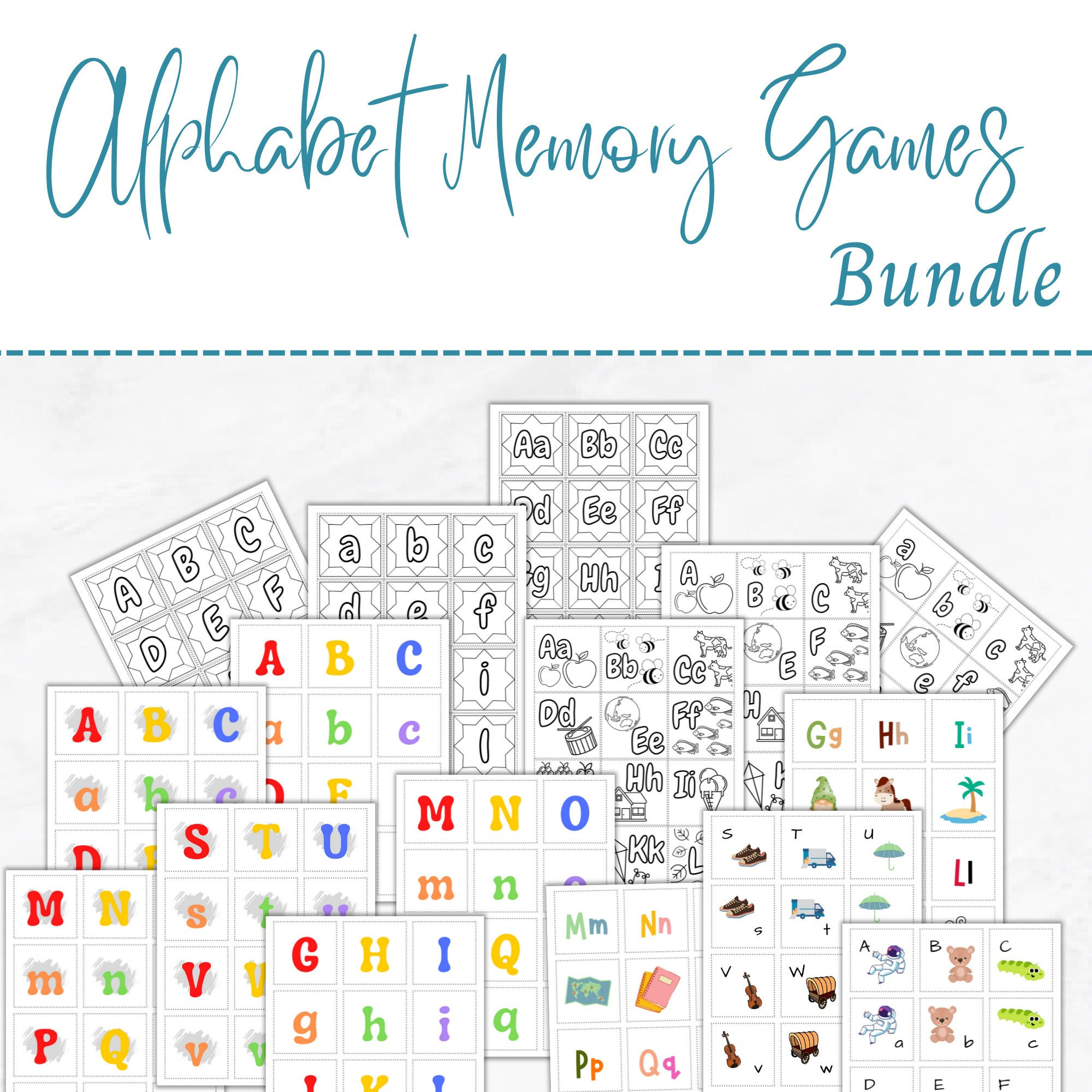 Alphabet Matching Game, Memory Game, Matching Game, Kids Activity ...