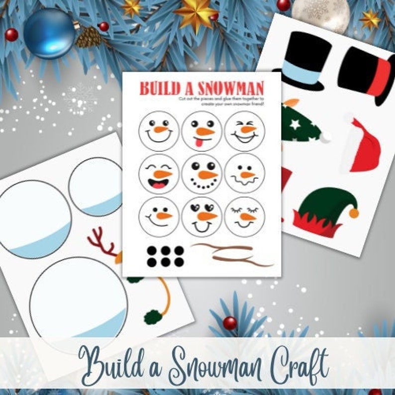 Build a Snowman Activity Sheets DIY Christmas Craft Christmas Printable ...