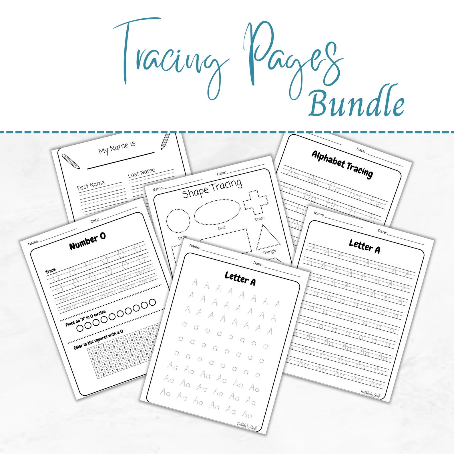 Tracing Pages (bundle), Kids Activity, Homeschool Printables, Preschool ...