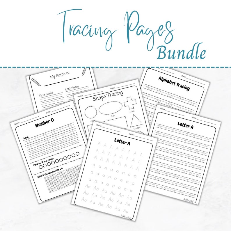 Tracing Pages (bundle), Kids Activity, Homeschool Printables, Preschool ...